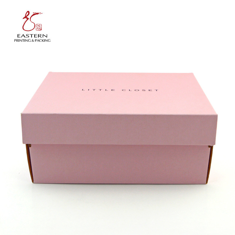 1pc Pink Corrugated Shoe Box Packaging CMYK Pantone With Kraft Inside