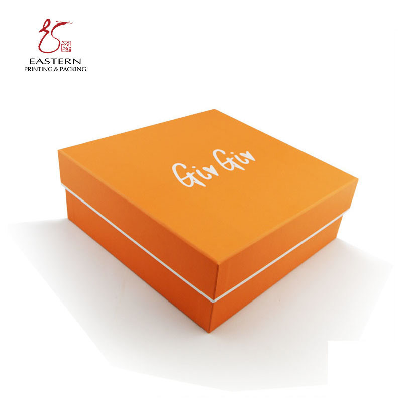 Orange Color 1200gsm Hard Cardboard Gift Boxes with Lid